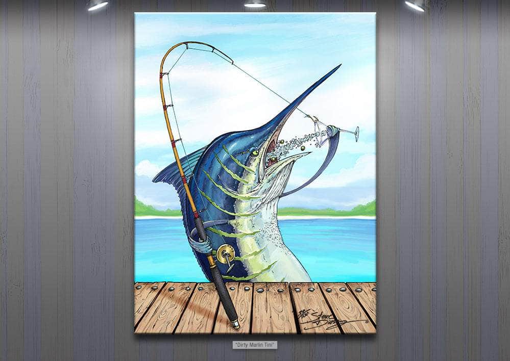 "Dirty Marlin Tini" Limited Edition Canvas - Steve Diossy Marine Artist