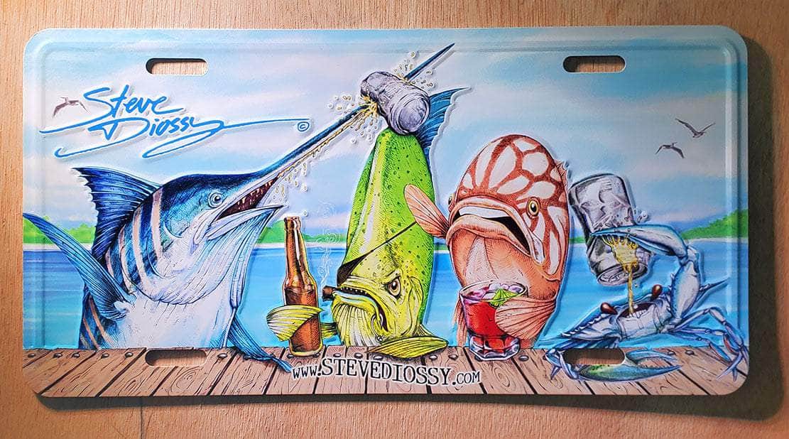 "Raw Bar" Front Vanity License Plate - Steve Diossy Marine Artist