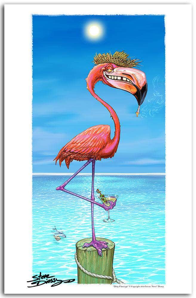 "Dirty Flamingo" Fine Art Paper Print - Steve Diossy Marine Artist