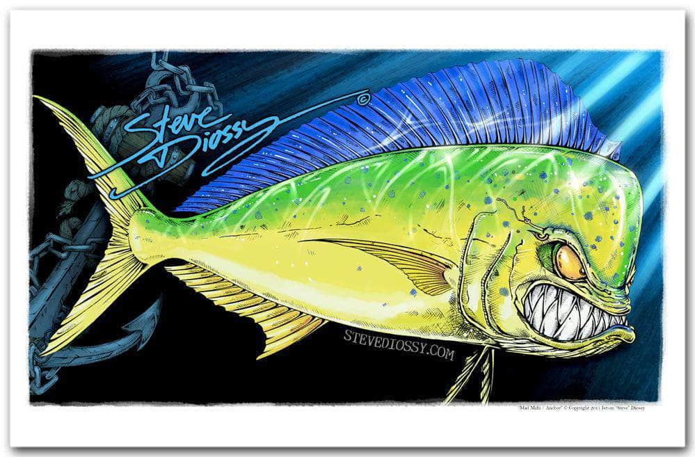"Mad Mahi" Fine Art Paper Print - Steve Diossy Marine Artist